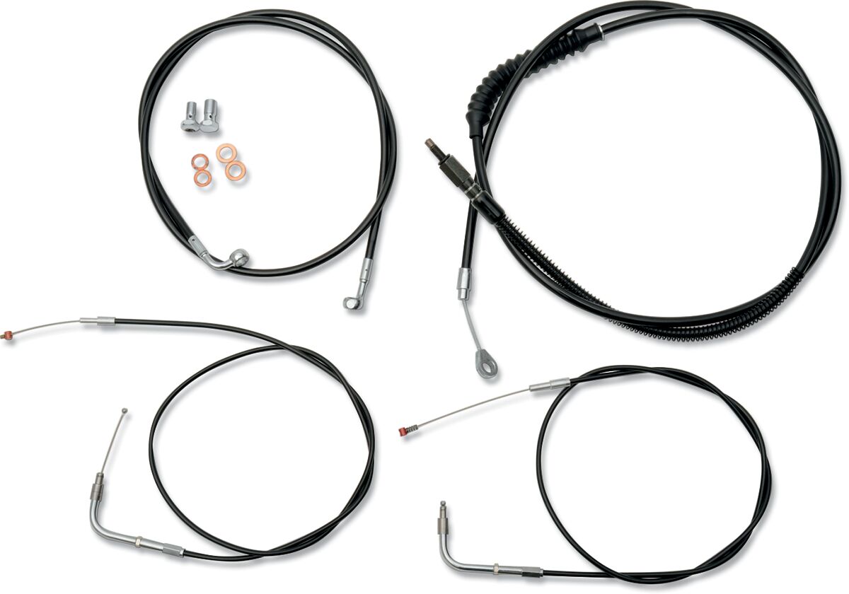 Cable Kit 12-14" Ape Bar Length Stainless Steel Black Coated Hd ...
